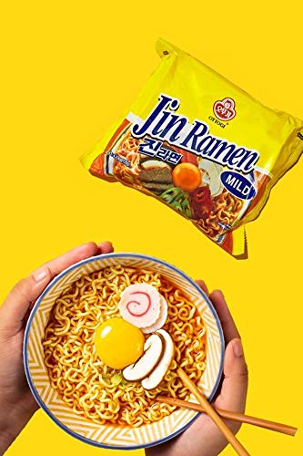 [OTTOGI] Jin Ramen, Mild Flavor - Korean Instant Ramen Noodle, Best Tasting Soup Traditional Instant Ramen (120g) -18 Pack