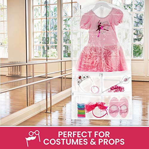 [Pack Of 2] Clear Dance Garment Bags For Dancers With Pockets
