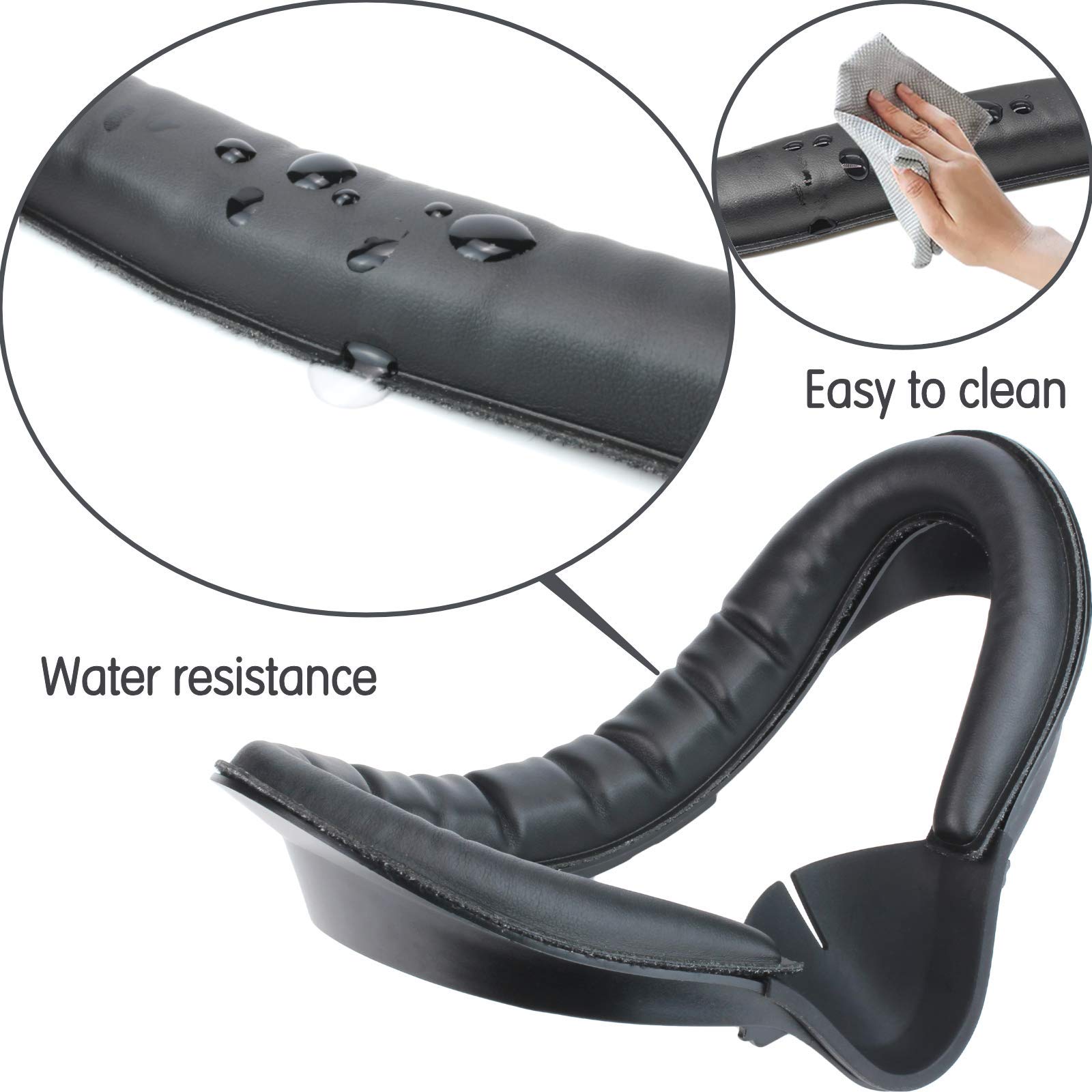 [Updated Version] Leather Face Cover Replacement, VR Facial Interface & Comfortable PU Leather Foam Face Pad & Anti-Leakage Nose Pad & Lens Protect Cover Accessories Set