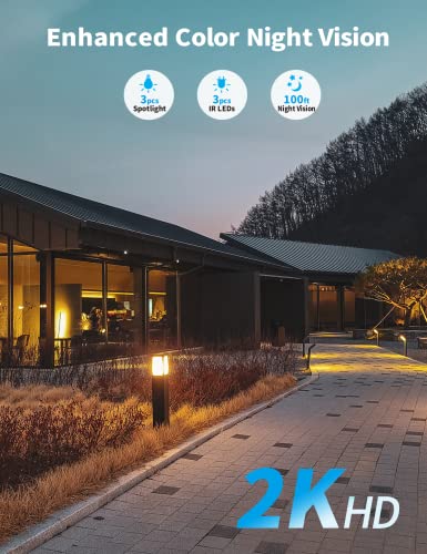 [Dual WiFi, PIR Sensor] Tonton 2K Wireless Security Camera System, 10CH NVR with 1TB HDD, 6PCS 3MP Outdoor Home WiFi Cameras,2 Way Audio, Spotlight, 12V DC Powered, AI Human Detection,Work with Alexa