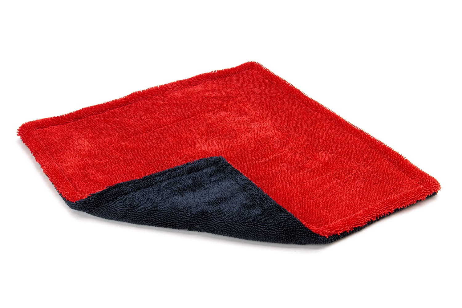 [Dreadnought Max] Triple Layer Microfiber Car Drying Towel | Twist Pile | 1400GSM | 1 Pack (16"x16", Red/Black)