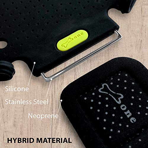 【Bone】 Run Tie Running Armband Phone Holder for Apple iPhone 14 13 12 11 Pro Max Mini XS XR X 8 7 Samsung Galaxy S10 S9 S8 Smartphone, Phone Size 4-6.7" (Black/Arm Size 9.8-15.7")