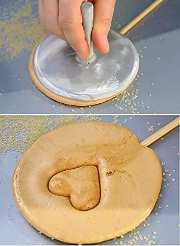 [LENITH] Dalgona Korean Squid Game Sugar Candy Cookies Stainless Copper Plate Making Tools 9pcs Set