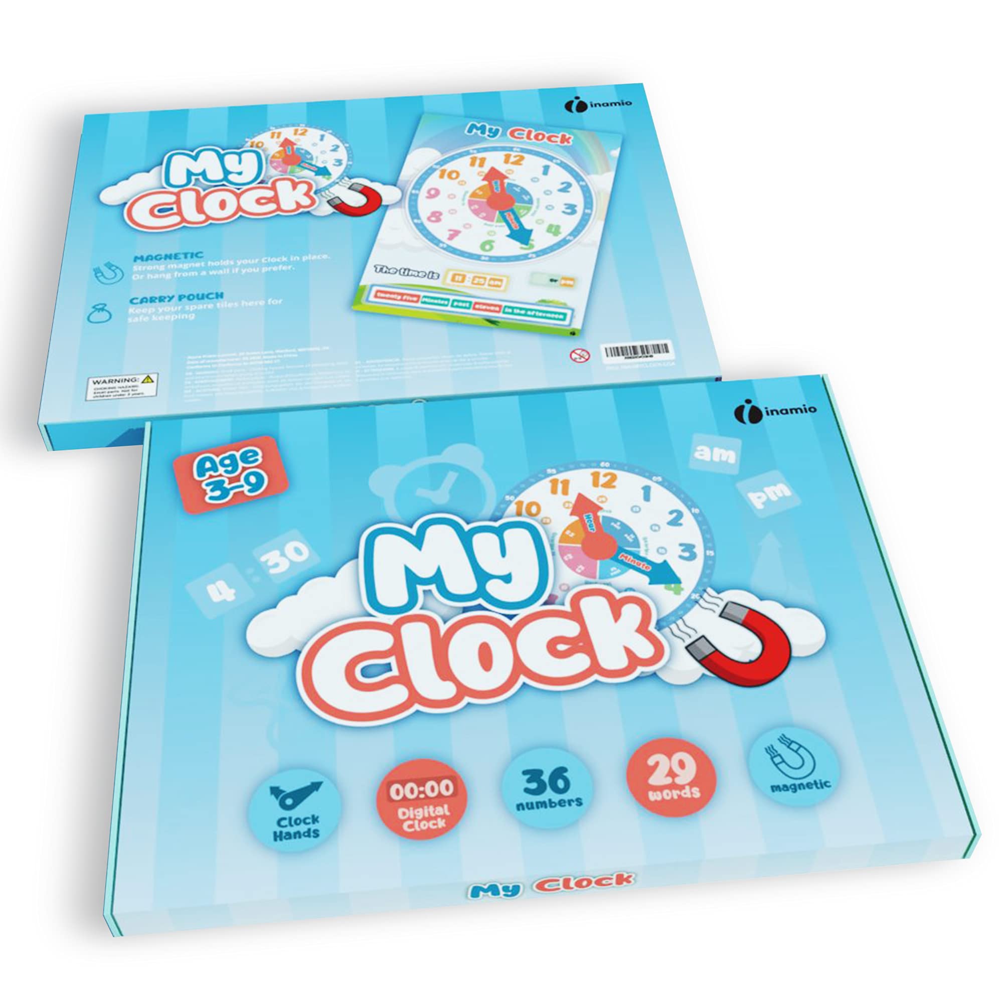 [New] Magnetic Learning Clock, Telling Time Teaching Clock for Kids - Great for Learning to Tell Time, Analog and Digital Clock - Practice Toy Clock with Movable Hands for Toddlers