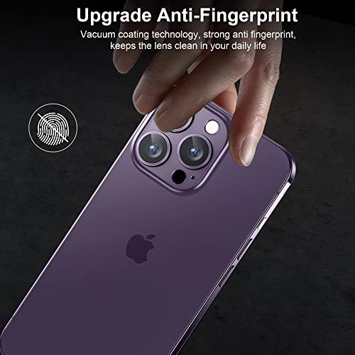 [Upgrade] WSKEN for iPhone 14 Pro Max / iPhone 14 Pro Camera Lens Protector,[Ultra Thin Camera Sticker][Case Friendly]HD Tempered Glass Screen Protector Cover Film for 14 Pro Max / 14 Pro Accessories,Deep Purple