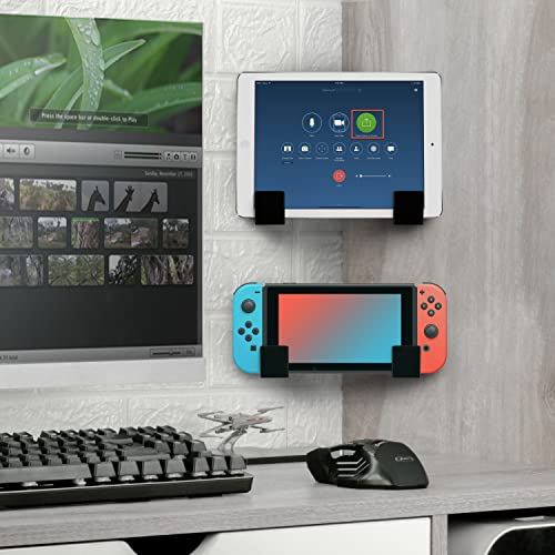 [EOL] 1.5" Corner Cable & Router Wall Mount Holder, Adhesive & Screw-in, for Routers, Network Switch, Mesh WiFi, Apple TV, Cameras, Speakers & More, for Devices Up to 1.5" / 38mm Wide, (Black) [EOL]