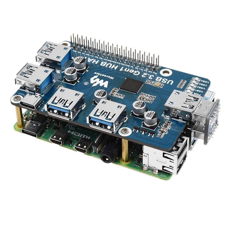 [OEM Accessories] USB 3.2 Gen1 HUB HAT DC 5V Expansion Board with 4X USB 3.2 Gen1 Ports 4Rasp0berry Pi 4B [Replacements]