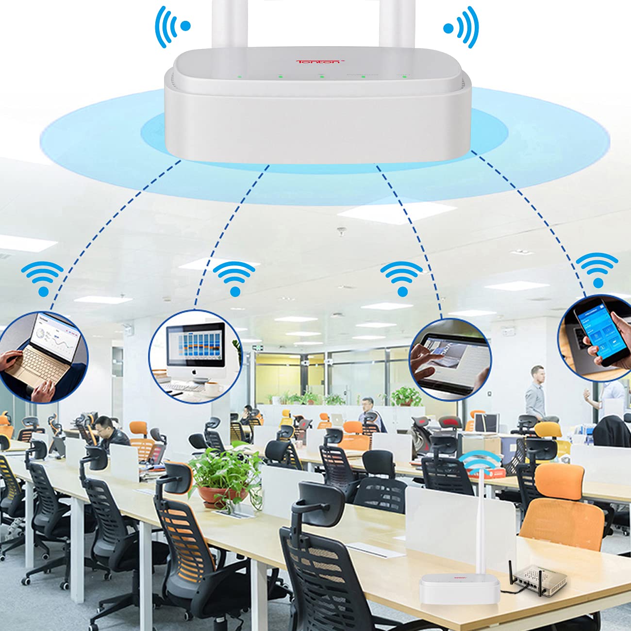 [Master+Slave Network Bridge] Tonton WiFi Signal Booster,WiFi Range Extender,Internet Repeater with Ethernet Port +Access Point,The Lord of Wall-Penetration,Ultra Long Range