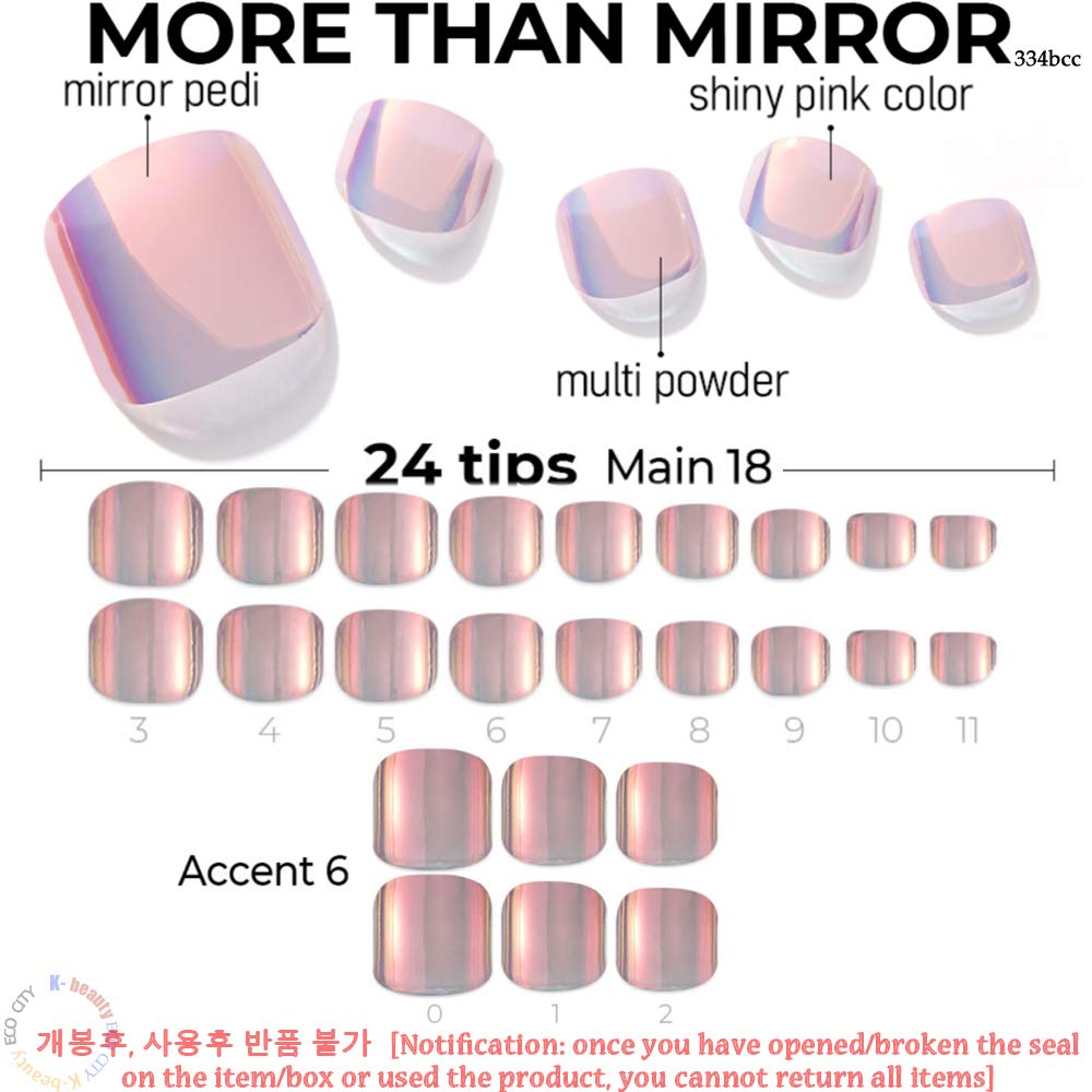 [DASHING DIVA -Toes]Magic Press SUPER SLIM Fit- Pedicure (2 Different Designs 24+24strips) MORE THAN MIRROR+PURPLE OVER 334/35bcc
