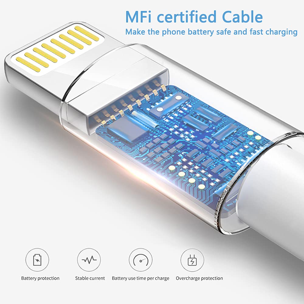 [MFi Certified] Hone Fast Charger, 20W USB C Power Delivery Wall Charger Power Plug Adapter with 6ft Type C to igh.tning Cable Quick Charging for Phone14 13 12 11 Pro Max Mini Xs Xr X 8 Pad