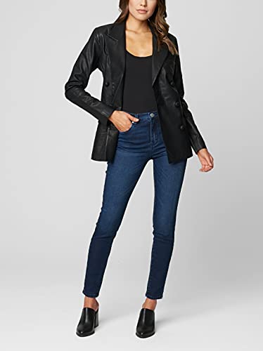 [BLANKNYC] WOMEN'S VEGAN LEATHER BLAZER, Carbon ,Small