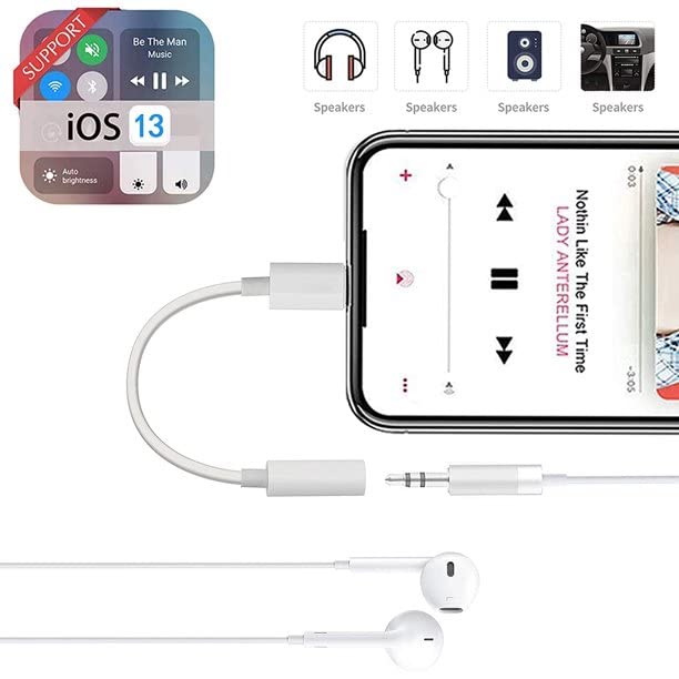 [Apple MFi Certified] Lightning to 3.5 mm Headphone Jack Adapter, 2 Pack for iPhone 3.5mm Earphones Jack Audio Dongle Cable Converter Compatible with iPhone 13 12 11 XS XR X 8 7,Support All iOS