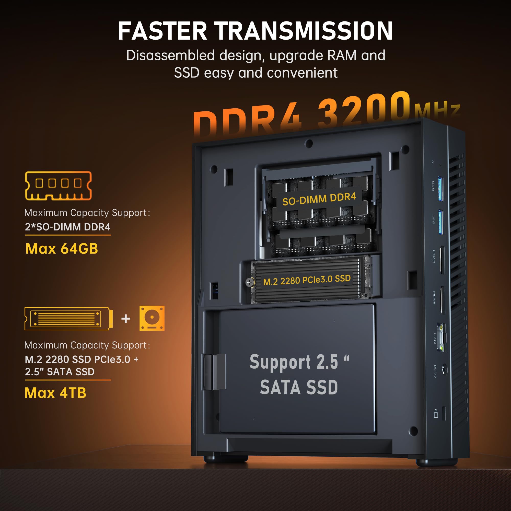 [Office/Gaming PC] Mini PC Intel i7-11800H(8C/16T,24MB Smart Cache,up to 4.6 GHz) 16GB DDR4 512GB NVME SSD Mini Computers, Small Desktop Tower PC Support WiFi 6/BT 5.2/Type C/HDMI/4K Triple Display