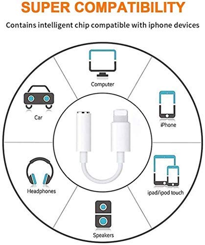 [Apple MFi Certified] 3 Pack Lightning to 3.5 mm Headphone Jack Adapter, iPhone to 3.5mm Audio Aux Jack Adapter Dongle Cable Converter Headphone Adapter for iPhone 13 13 Pro 12 11 XR XS X 8 7 iPad