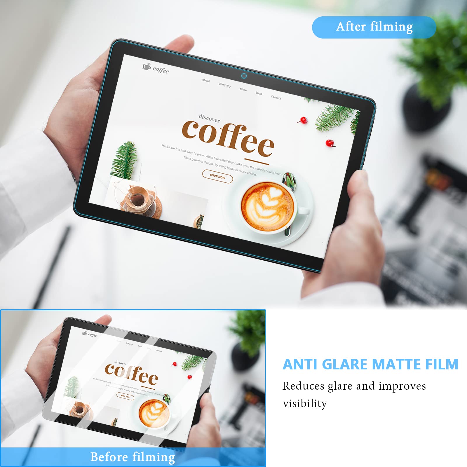 【2 pack】Anti Blue Light & Anti Glare(Matte) Screen Protector for Fire HD 10 / Fire HD 10 Plus (11th Generation, 2021 Release) 10.1" Tablet