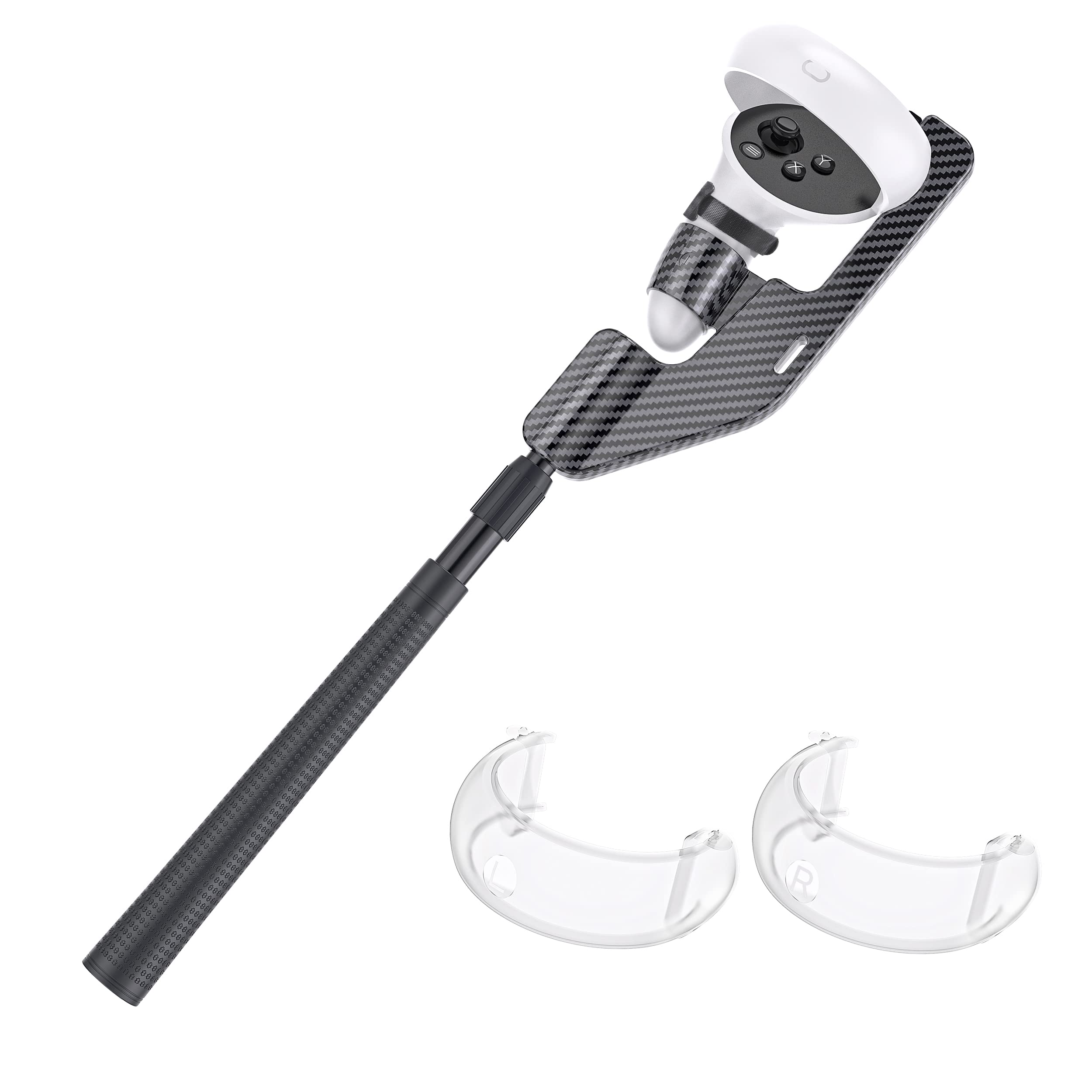 [New Version] VR Golf Club Extension for Oculus Quest 2, Defanti VR Golf Club Adapter Handle Accessories, Golf Club Attachment with 2 Controller Covers Bonus, Enhance Immersive VR Game Experience