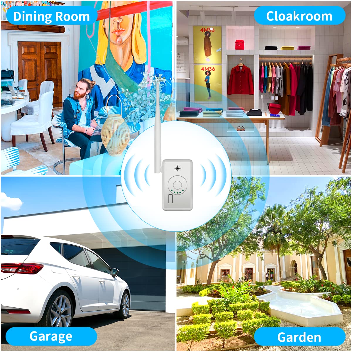 {ONLY for WEILAILIFE Security Camera System} WiFi Range Extender, 2.4G Wireless Booster Repeater with Power Supply, Support Wireless Repeater/IPC Router Mode