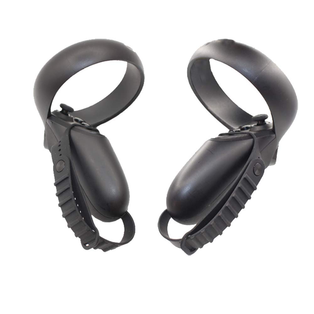[Newer Version] Knuckle Strap for Oculus Quest/Oculus Rift S Touch Controller Grip Accessories (Black, 1 Pair)