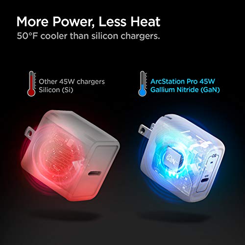 [Super Fast Charger Bundle] Spigen ArcStation 27W USB C Charger (Supports up to 25W Super Fast Charging) with Spigen ArcStation Pro 45W GaN USB C Charger (USB-C Cable Included)