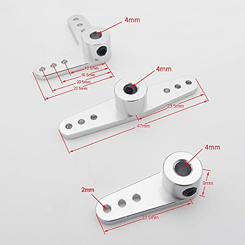 【Remote Control Toy Parts】 1PC 4mm Servo Arm Metal CNC Horn Steering Rudder Arm Adapter for RC Boat -Environmentally Friendly Materials (Color : Single arm)