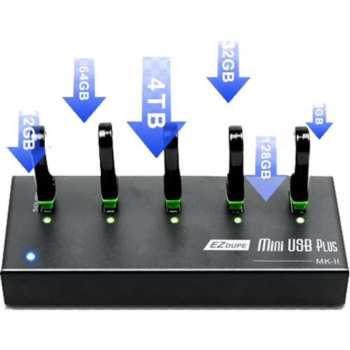 [New Update Version] EZ DUPE 1 to 4 Mini USB Plus MK II Duplicator - Standalone Portable USB Flash Media Thumb Drive Compact Copier (DM-FU0-5V04B-V2)