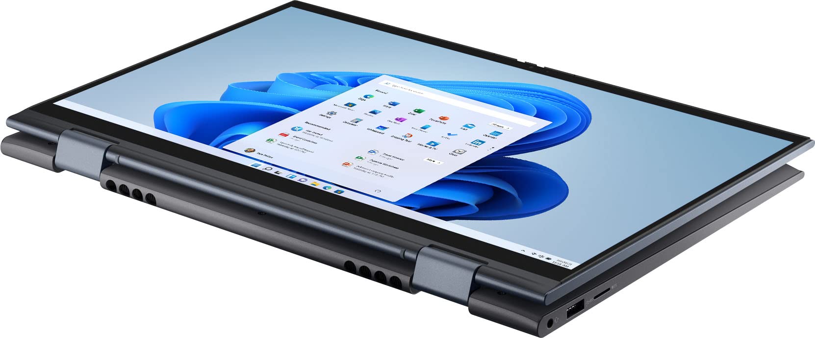 [Windows 11 Home] 2022 Newest Dell Inspiron 7415 2-in-1 Touchscreen Laptop, 14" Full HD, AMD Ryzen 5 5500U (6-core), 16GB RAM, 512GB PCIe SSD, HDMI, WiFi-6, Webcam, FP Reader, Backlit KB, Blue