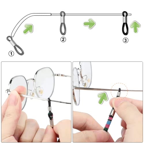 【10 Pieces】Glasses Strap Eyeglasses Holder, Eye Glasses String Strap, Anti-Slip Sunglasses Strap Chain with Hooks, Folk Style Glasses Lanyard Necklace Stylish Eyewear Retainer for Men Women (10pcs)