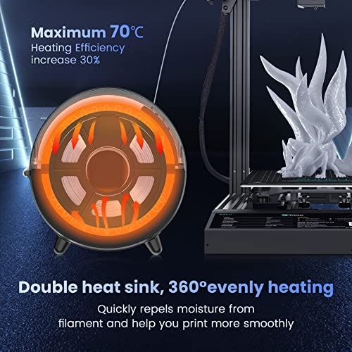 [SUNLU Manufacturer] 3D Printer Filament Dryer with Fan, Upgraded Filament Dry Box S2, 3D Printer Filament PLA PETG ABS TPU Nylon PA Storage Dehydrator Box, 360° Surround Heating, FilaDryer S2, Black
