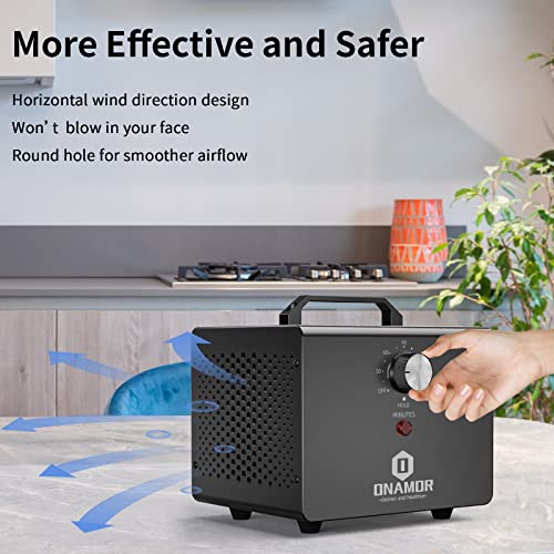 [New Upgraded 15000mg/h] Ozone Generator for Areas of 2000+ Sq.Ft, Ozone Machine Odor Removal for Home, Ozone Odor Eliminator for Smoke, Car, Basements, and Pet Odors - Black