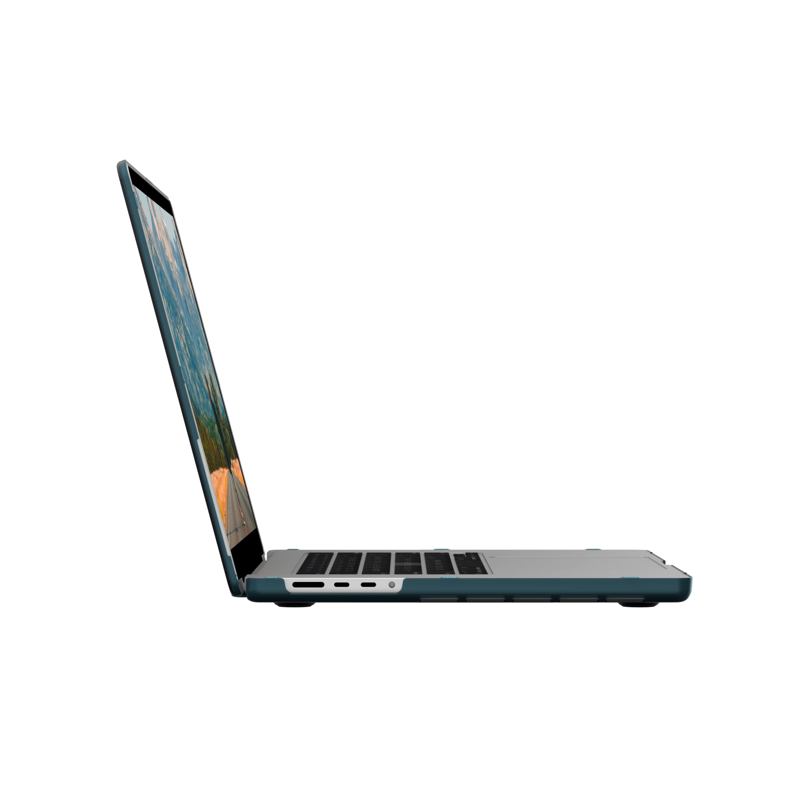 [U] by UAG Designed for MacBook Pro 16" Case 2021-2023 A2991 M3 Pro/Max, A2780 M2 Pro/Max, A2485 M1 Pro/Max Lightweight Scratch Resistant Touch ID DOT Protective Laptop Cover, Clear Translucent Ice