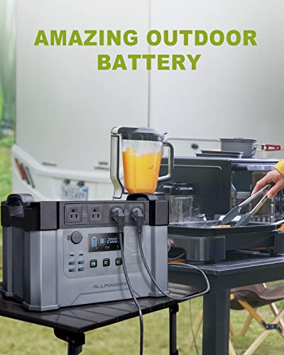[Upgraded Version] ALLPOWERS S2000 Portable Power Station 2000W (Peak 4000W) MPPT Solar Generator 1500Wh Backup Battery with 4 AC Outlets for Outdoor Camping RV Emergency Off-Grid