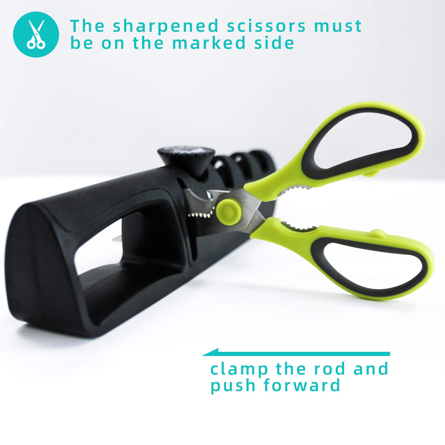 【2022 NEW】Manual Kitchen Knife Sharpener Adjustable 12-24°, 4-in-1 Chef Choice Knife and Scissor Sharpener, Repair, Restore, Polish Blades, Blade Sharpener for Ceramic/Steel Knife/Scissor/Home Kitchen