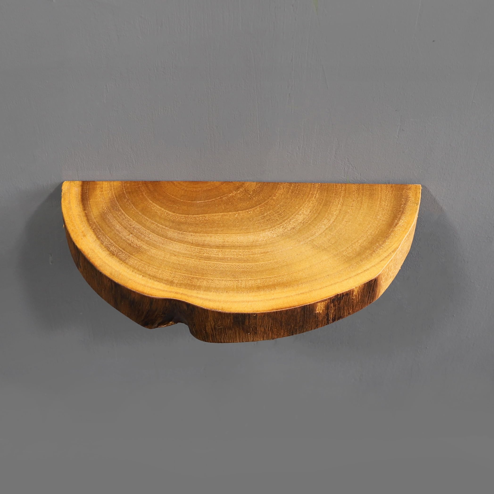 [PJ Collection] Small Live Edge Floating Wall Shelf with Paulownia Wood, Natural Wood Shelf, Floating Wall Shelf, Handcrafted Wall Shelf, Live Edge Wall Shelf
