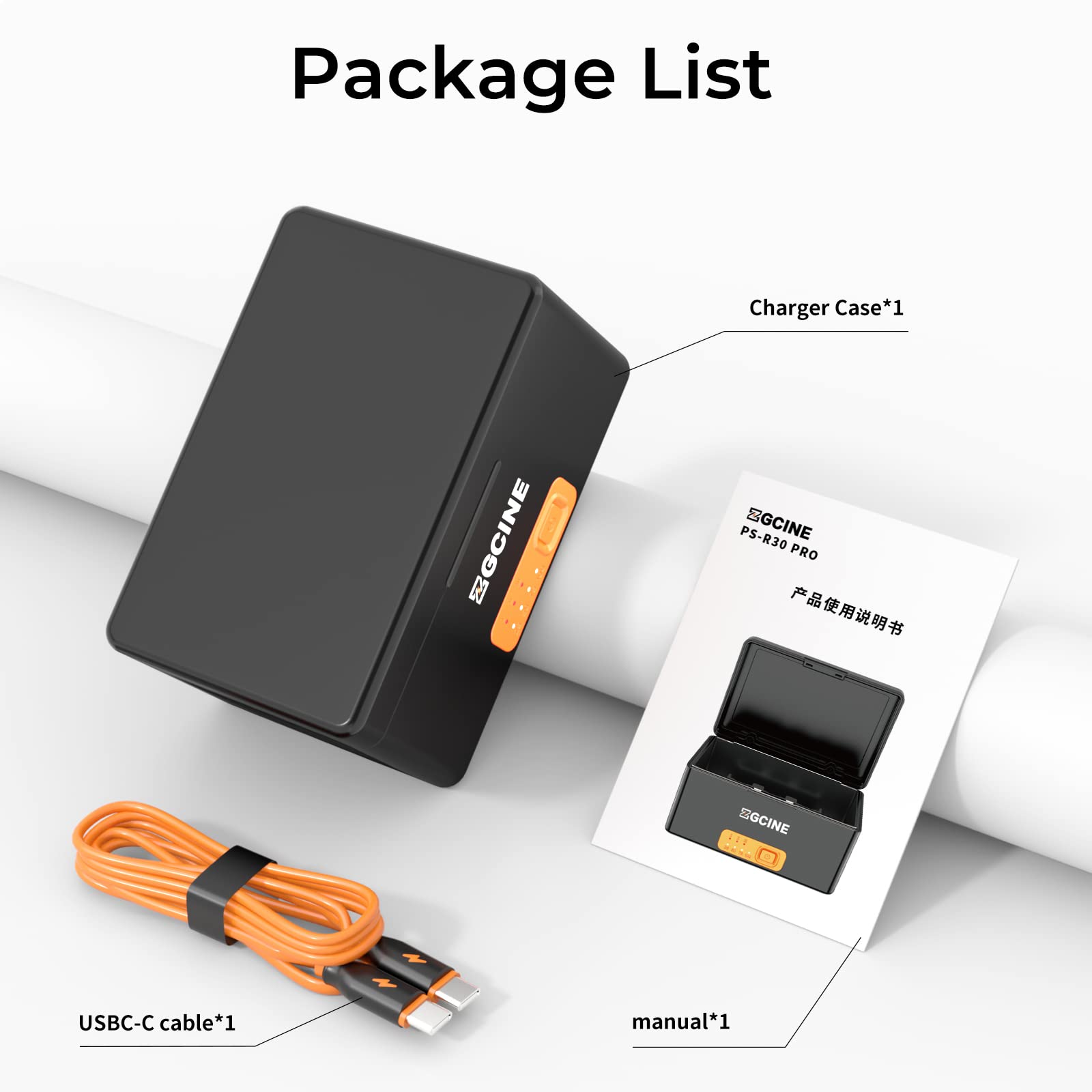 【2022 Upgraded】PS-R30 Pro Wireless Charging Case Compatible for Rode Microphones Wireless GO 2 & Rode Microphones Wireless GO, Build-in 3400mAh Battery with Storage Space