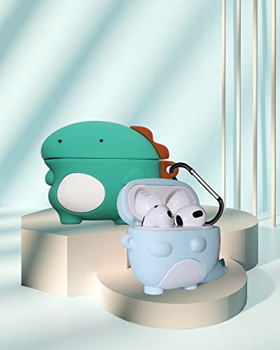 【2Pack】Cute Dinosaur For AirPods 3 Case Cover 2021, 3D Cartoon Animal Silicone For AirPods 3rd Generation Accessories Set, Lovely Cover Compatible With AirPods 3rd Gen Case Dinosaur【2021 Released 3st】