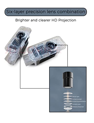 【2023 Updated 】 Door Lights Projector, HD Car Door Lighting Courtesy Projector Laser Welcome Lights, LED Puddle Lights Compatible with A1/A3/A4/A5/A6/A7/A8/B5/B6/B7/B8/C5/C6/C7/Q3/Q5/Q7/TT/R8 Series