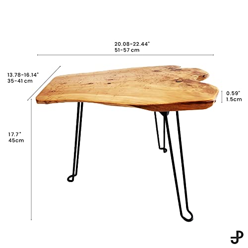 [PJ Collection] Live Edge Foldable Table, Natural Fir Root Table Top, Foldable Table Legs, Lightweight Table, No Tool Assembly,
