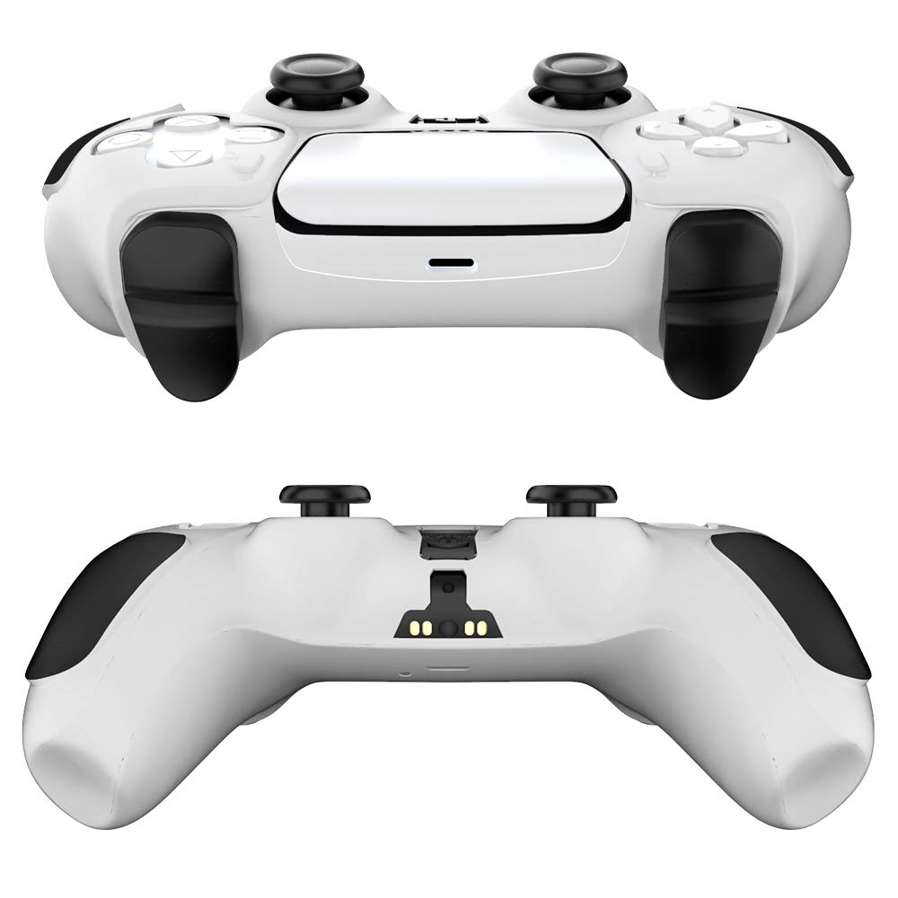 【2.0 Upgraded】Dual PS5 Controllers Charger with Hyper Cover for DS, KKUYI PS5 Controller Charging Station, Fast Charger Stand Dock for Sony Playstation 5 DualSense with Dual USB C Ports LED Indicator