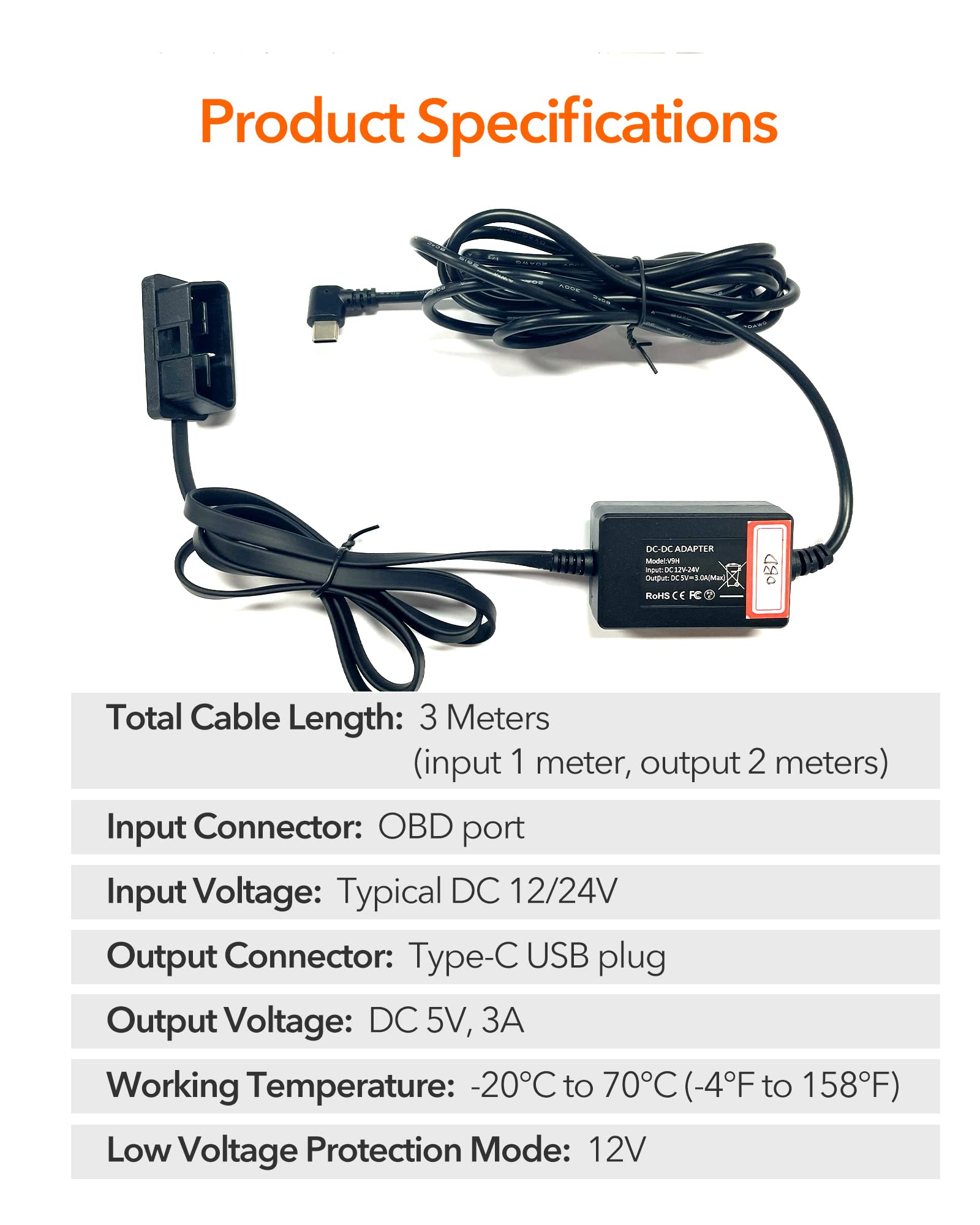 【G910+OBD Hardwire Kit】 WOLFBOX G910 Mirror Dash Cam with Pedestrian Detection & OBD Hardwire Kit