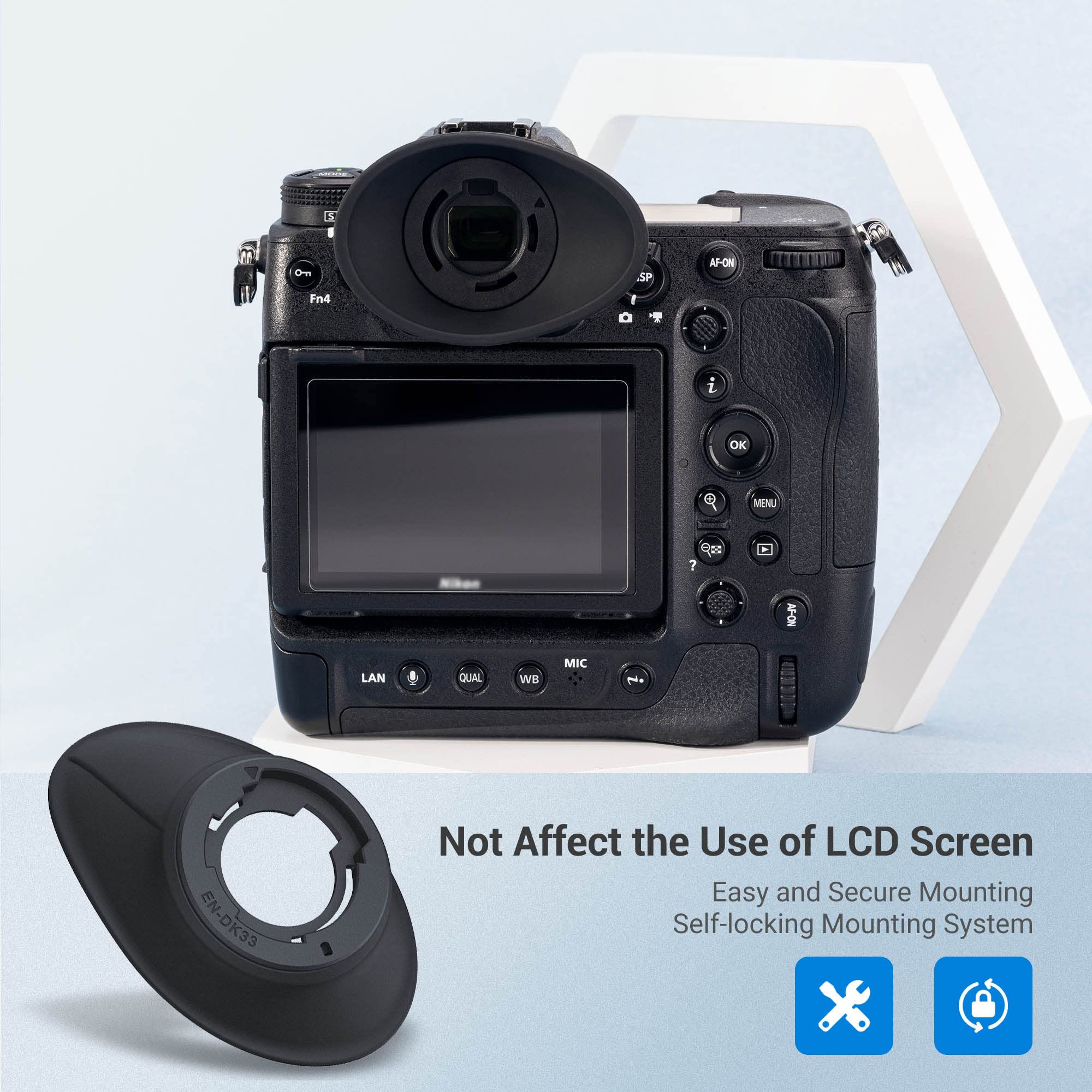 [Updated Version] Z9 Z8 Eye Cup Eyepiece, Camera Viewfinder Eyecup for Nikon Z8 Z9, Soft Silicone 360 Rotating Extension Oval Design, Replace Nikon DK-33 Eye Cup