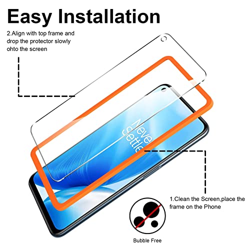 【3+3 PACK】Coolpow Designed for Oneplus Nord N200 5G Screen Protector plus One Nord N200 5G Screen Protector Tempered Glass Cell Phone Film, 【EasyInstall Tool 】,9H Hardness, Ultra HD, Scratch Resistant