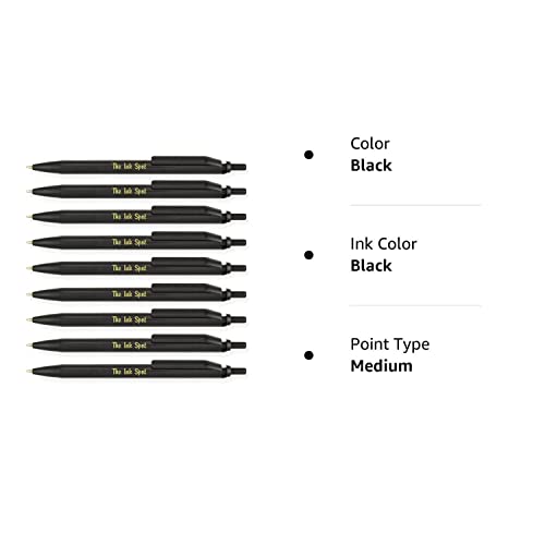 100 Excel Classic Click Personalized Custom Printed Retractable Pens – Color Solid Black