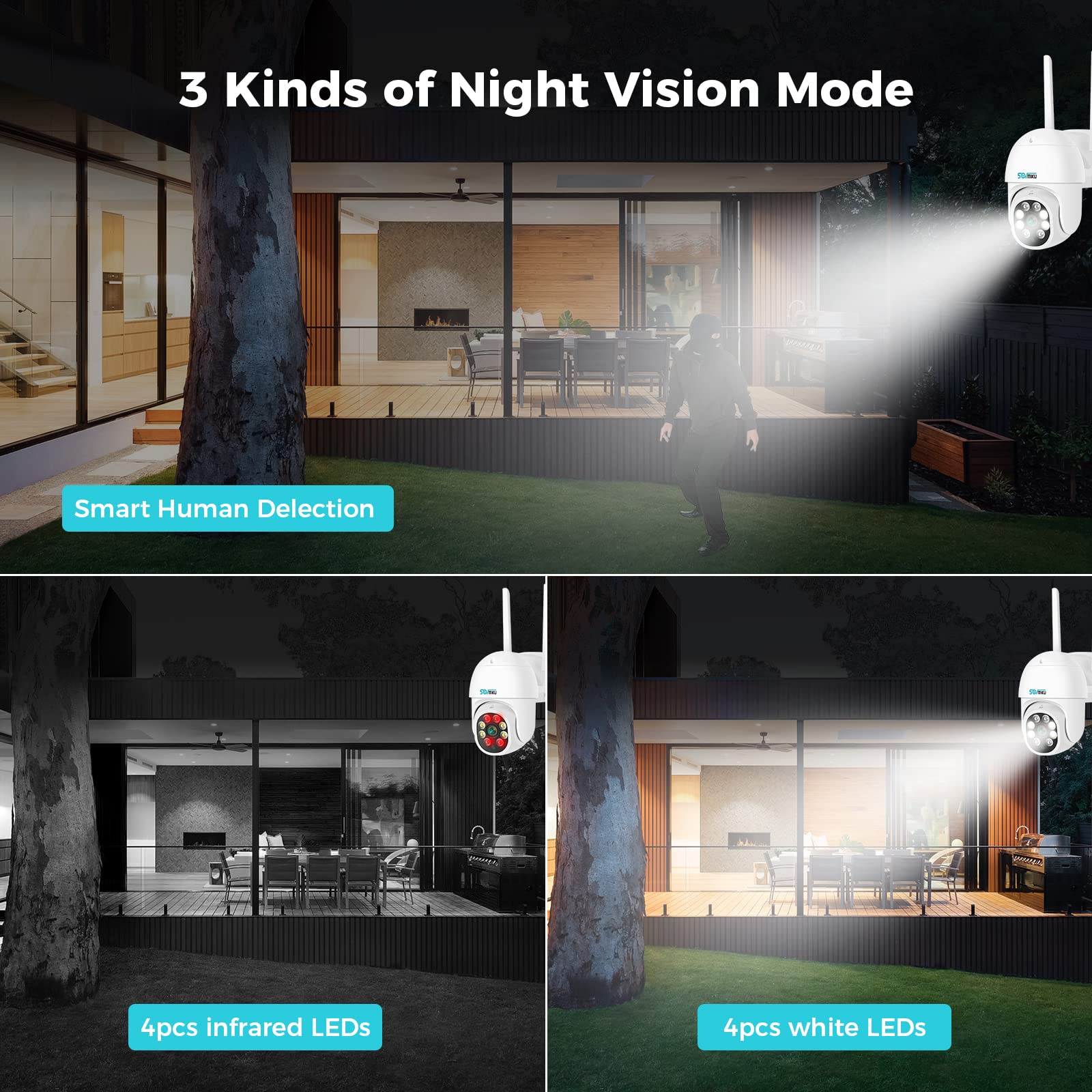 【Face/Human Detection,2K Spotlight,10"Monitor】SOVMIKU Wireless Security Camera System with 1TB Hard Drive,Expandable 8CH WiFi Home Surveillance NVR Kits,4pcs Outdoor Bullet IP Cameras,2-Way Audio