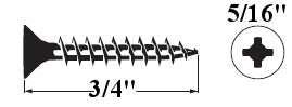 #8 x 3/4" Flat Black Coarse Thread Phillips Drive Wood Screws | Pack of 25 | Self Tapping Screws for Wood Antique or Modern Furniture | FH18-SBL