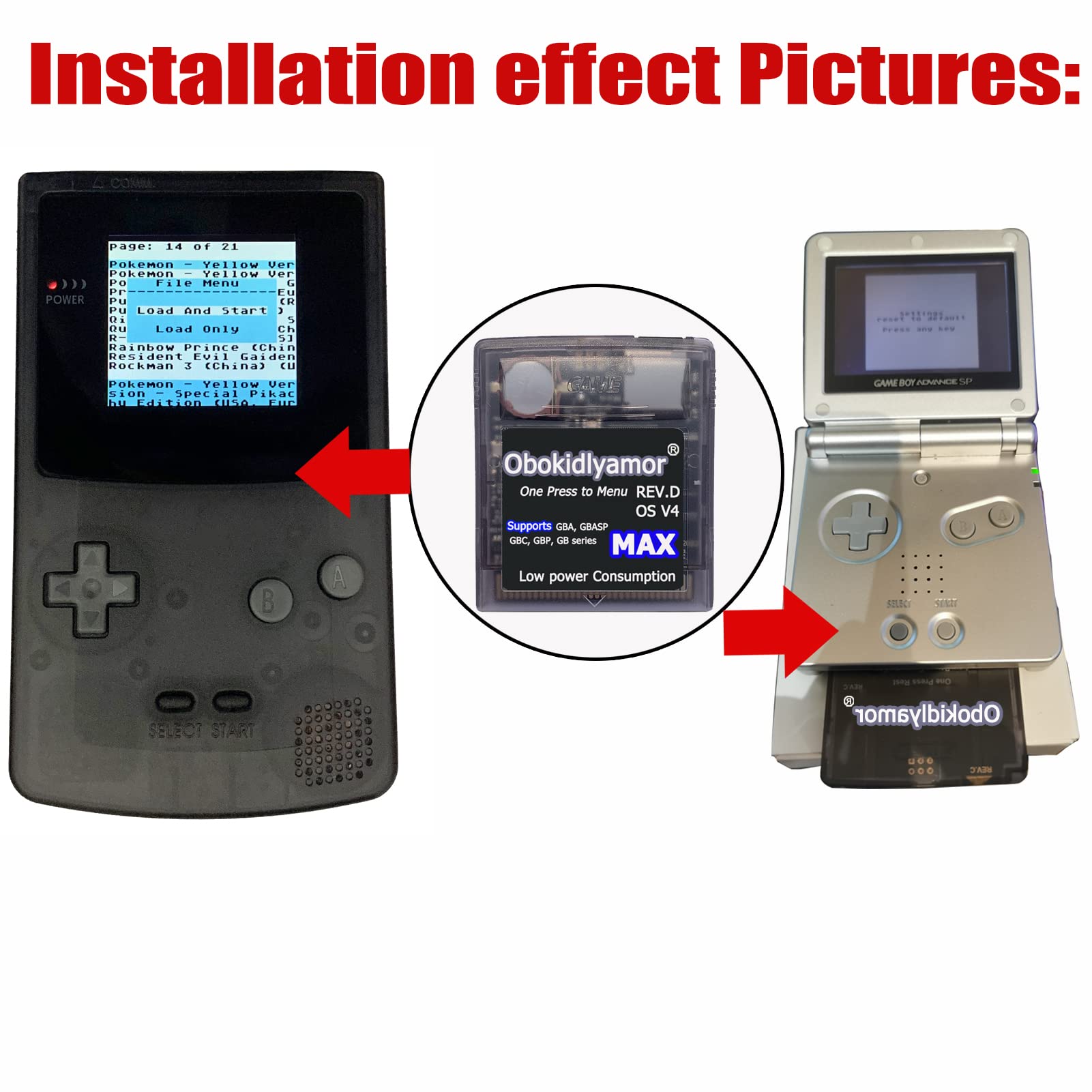 [Upgrade Version] 2022 EDGB Max+ Power Saving Flash Cart+ Game Cartridge Card For Gameboy GBA, GBASP, GBC, GBP, GB Series Game Consoles Service (EDGB MAX)