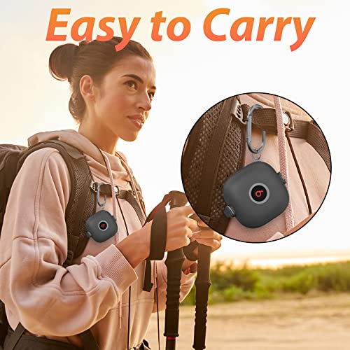 [Upgrade Lock] Case for Beats Fit Pro 2021 Earbuds Armor Shockproof Protective with Anti-Lost Lanyard Keychain (Black)