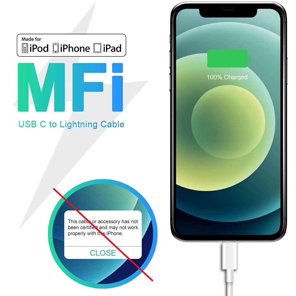 【Apple MFi Certified】USB C to Lightning Cable,Belcompany 2 Pack iPhone Fast Charger Cable Power Delivery Lightning to USB C Charger Cord for iPhone 12 Pro Max/11 Pro/X/XS/XR/8 P/iPad/AirPods Pro-6.6ft
