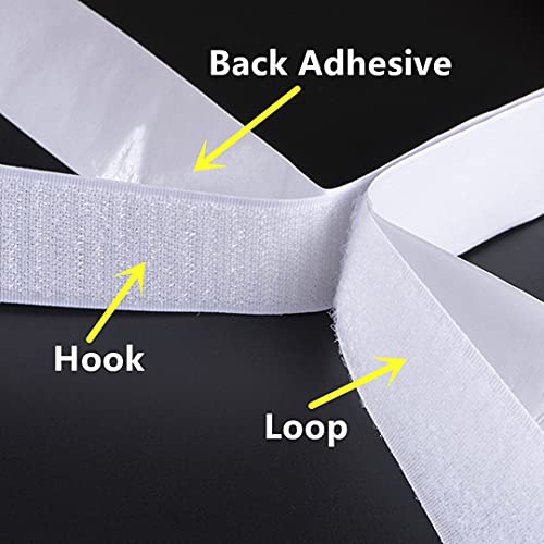0.75 InchĂ82 Feet /25m White Self Adhesive Hook and Loop Tape Sticky Back Fastening Tape, Self-Adhesive Tapes for Stationery and Household Purposes