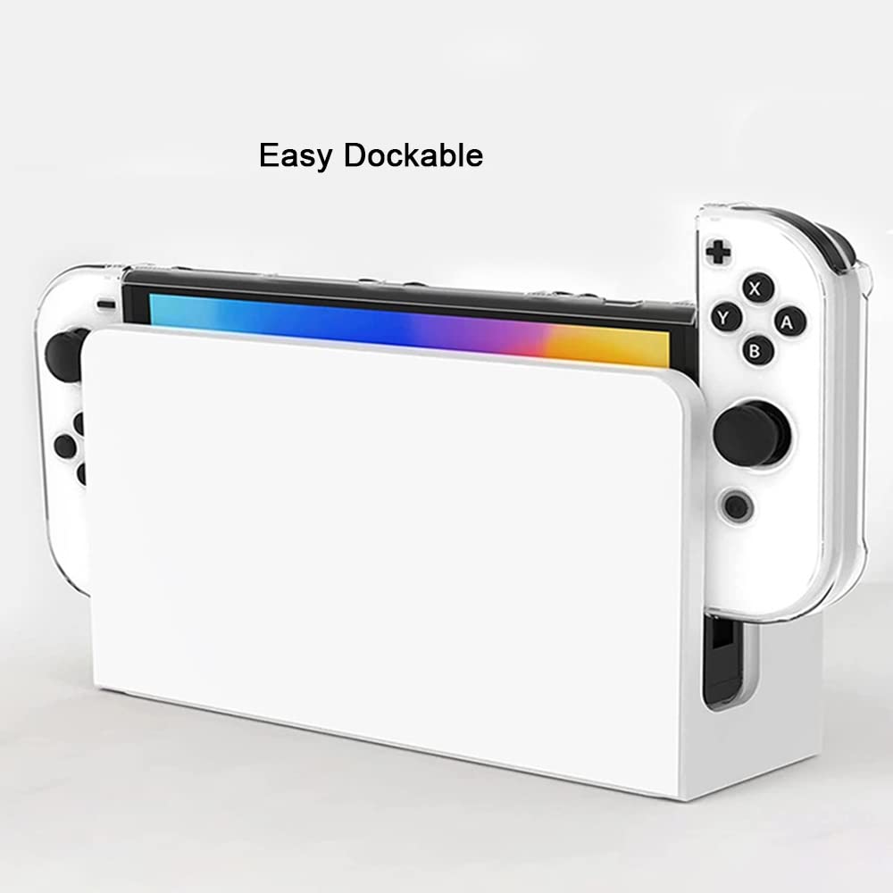 [New] LNtech Crystal Clear Protective Shell Compatible with Nintendo Switch/Switch OLED Joycon Controller,Clear Hard Cover Case for Joy-Con Controller (Clear)