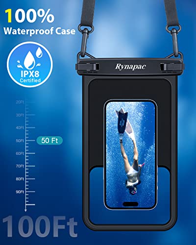 [Up to 10"] Large Waterproof Phone Pouch Bag - 2Pack, Waterproof Case Compatible with iPhone 14 Pro Max/13/12/11/XR/X/SE/8/7,Galaxy S22/S21 Google, IPX8 Cellphone Dry Bag Vacation Essentials Black